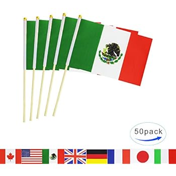 Amazon.com : Mexico Small 4 X 6 Inch Mini Country Stick Flag Banner ...