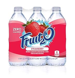 Fruit2O Zero Calorie Flavored Water, Strawberry, 6 Count (Pack of 4 ...
