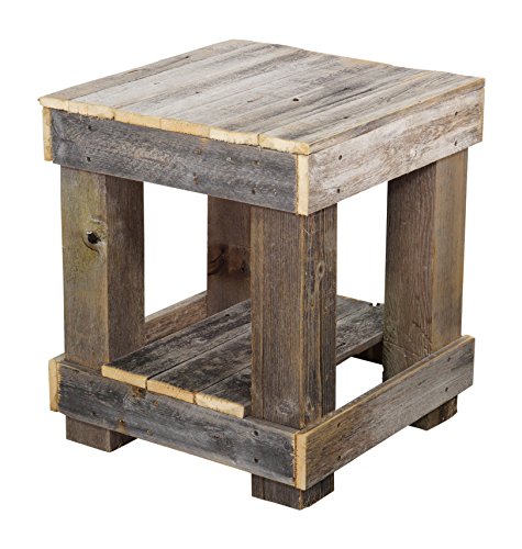 Del Hutson Designs - Rustic Barnwood End Table, USA Handmade Reclaimed ...