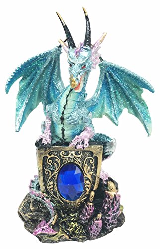 Buy Ebros Ferocious Azure Dragon Guarding Blue Sapphire Ancient Relic ...