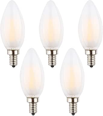 Amazon.com: OPALRAY C35 4W Dimmable LED Filament Bulb, LED Candle Lamp, Eye-Protect Frosted ...