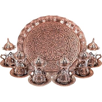 Amazon.com | Set of 6 Arabic Turkish Greek Coffee Mirra Porcelain Cups ...