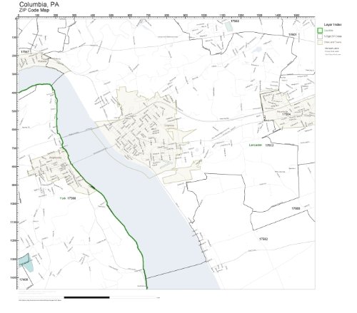 Buy ZIP Code Wall of Columbia, PA ZIP Code Not Laminated Online at ...