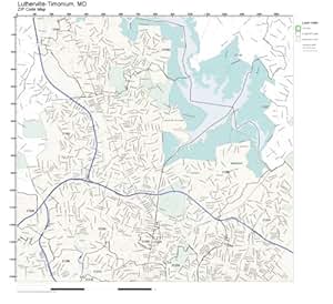 Amazon.com: ZIP Code Wall Map of Lutherville-Timonium, MD ZIP Code Map ...
