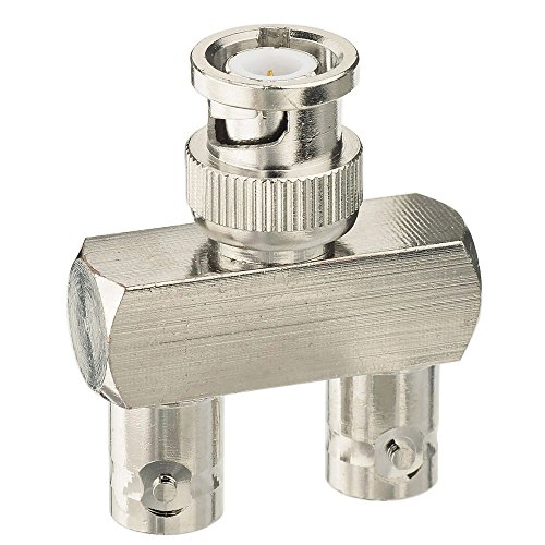 Eightwood BNC Splitter Adapter BNC Male to Dual BNC Female Tee Type 3 Way Audio RF Coax ...