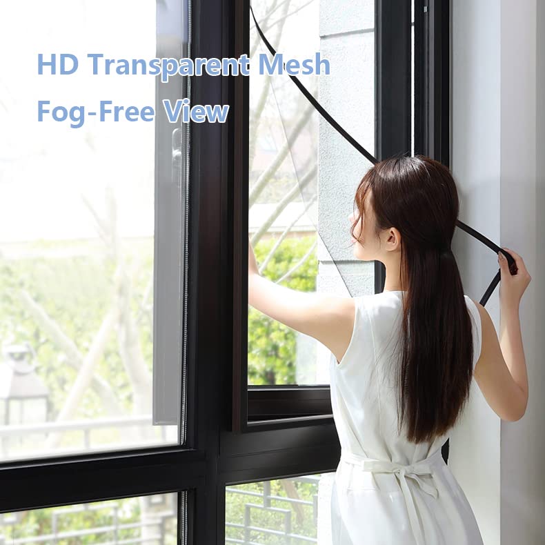 Window Screen with Black Upgraded Hook and Loop Adhesive Edging Frame ...