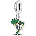 Amazon.com: Brazil Map Charm, Brazilian Charm, Country Charm, Travel ...