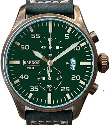BARBOS PILOT CHRONOGRAPH IP BRONZE MENS WATCH NEW - LIMITED -: BARBOS ...
