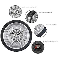 Tire Rim Clock w/ Luminous Wrench | WackyDecor