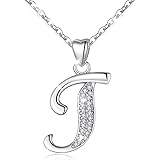 Morella Collier femme pendentif avec lettre A argent 925 rhodié avec zircons blancs 45 cm ...