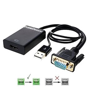 Amazon.com: CableDeconn VGA to HDMI With USB Output 1080P TV HDTV AV ...