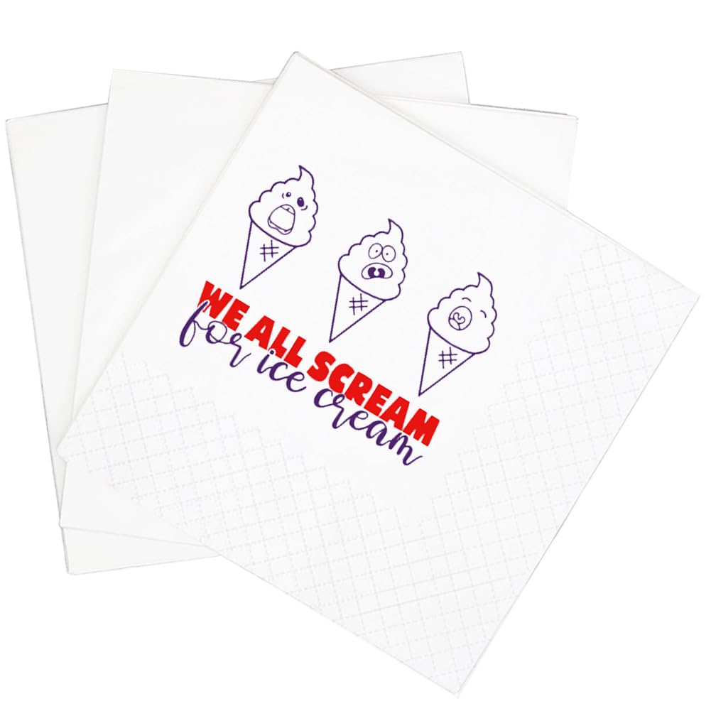 SharkBliss Funny Ice Cream Quotes Cocktail Napkins, 100 Pack We All ...