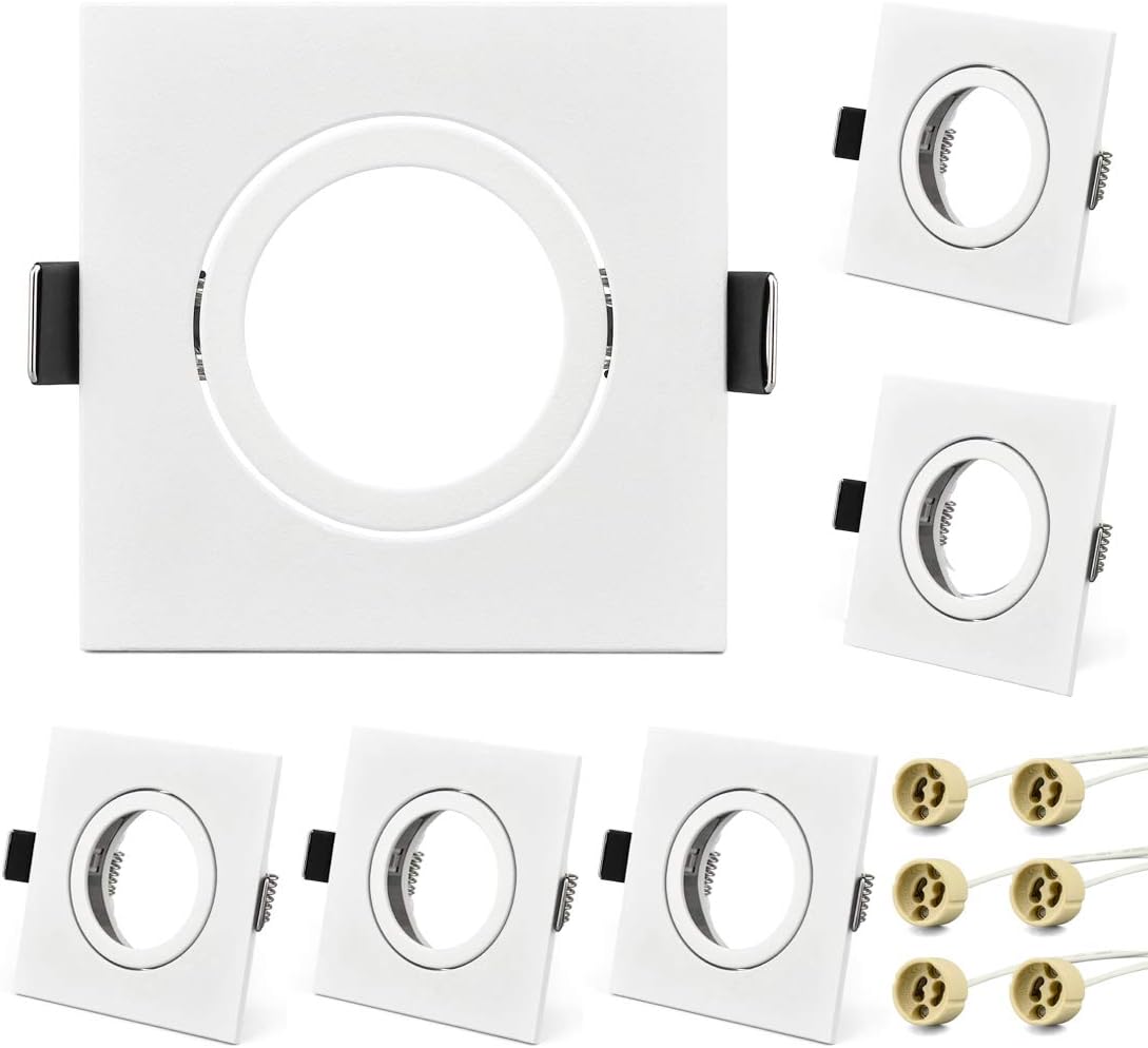 Luci da incasso portalampada GU10,Set da 6 alogeno e MR16 Faretti led da incasso per cartongesso ...