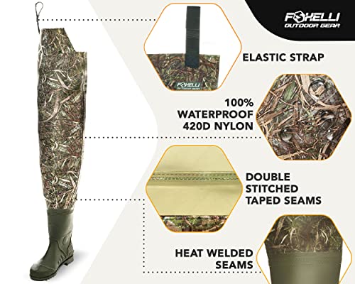 Foxelli Hip Waders – Waterproof Camo Hip Waders for Men & Women with ...