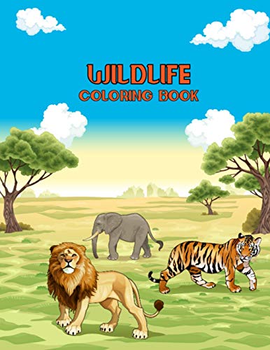 Wildlife Coloring Book: 8.5x11 Inches Large 50 Images of Lion, Zebra ...