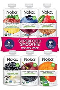 Amazon.com : Noka Superfood Smoothie Pouches (Variety) 6 Pack, with ...