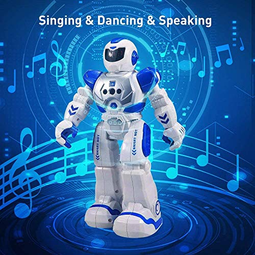 Flyglobal Smart RC Robot Toy for Kids, Gesture Sensing Singing Walking Dancing Robot for Boys ...