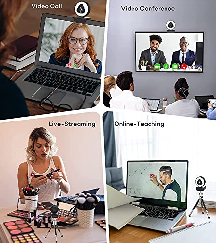 Webcam Streaming 1080P Full HD with Dual Microphone and Ring Light ...