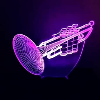 Amazon.com: 3D LED Night Light - Trumpet Light - Trumpet Lamp - 7 ...
