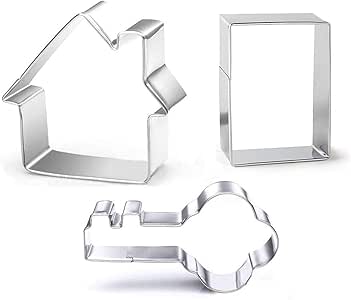 Amazon.com: 3 Pieces Cookie Cutter Set - Door Key House Stainless Steel ...