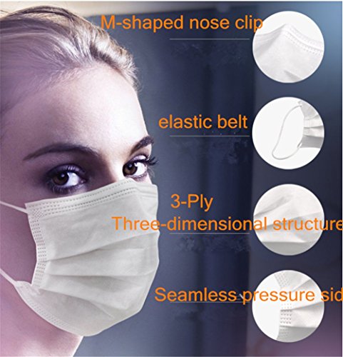 ZWZCYZ 50 Pcs Disposable Earloop Medical Face Masks Filter Mask Germ ...
