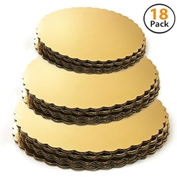 Amazon.com: Set of 18 - Cake Board Rounds, Circle Cardboard Base, 6, 8 ...