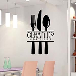Amazon.com: CUGBO Clean UP After Yourself Kitchen Wall Quote Kitchen ...