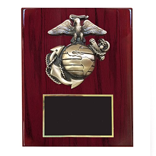 U.S. Marine Plaque With Brass Emblem - Gift A Soldier