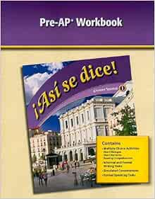 Amazon.com: Glencoe Spanish 1 !Asi Se Dice! Pre-AP Workbook (Spanish ...