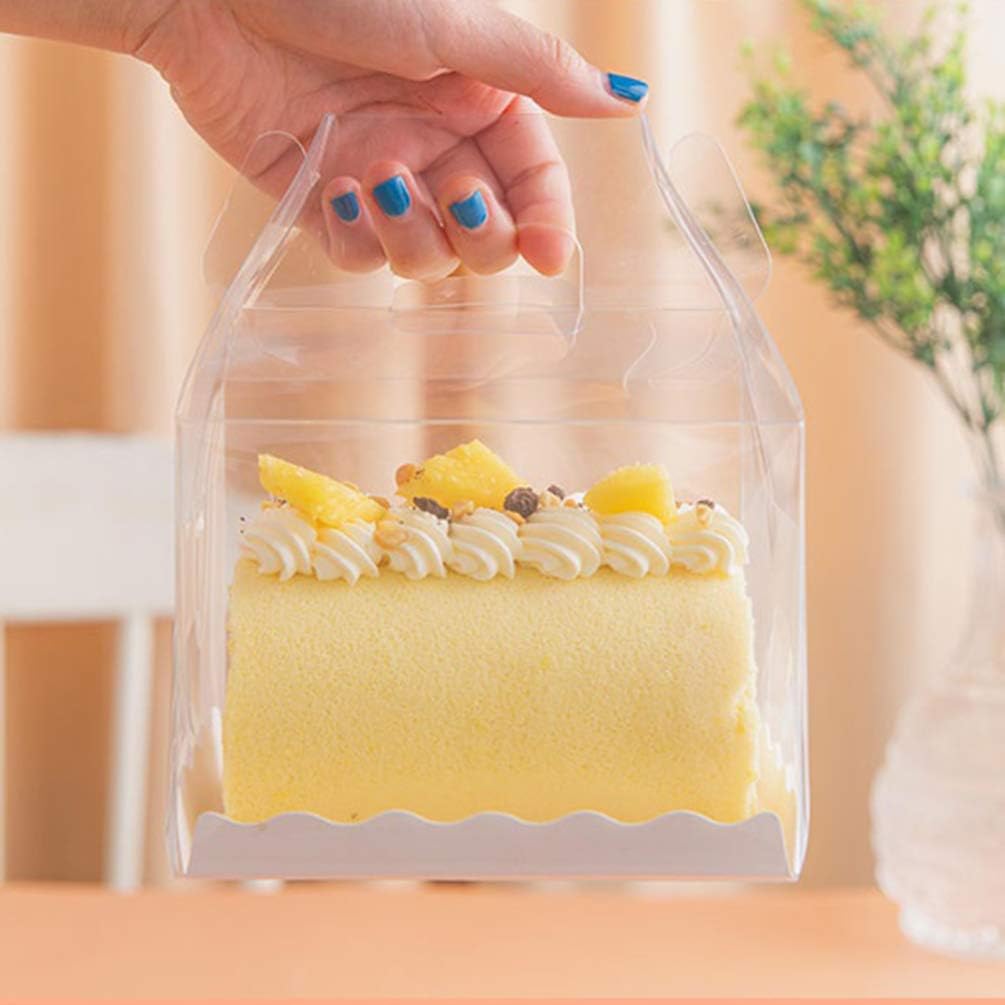 Cabilock Cake Box 6pcs – Transparent Swiss Roll Box, Plastic Portable ...