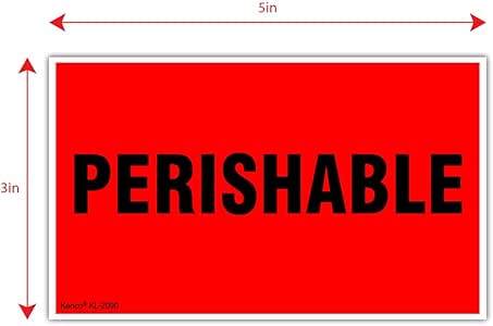 Amazon.com : Kenco 3" X 5" Perishable Fluorescent Shipping Label ...