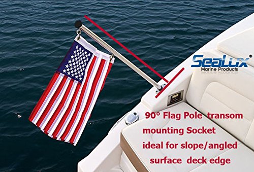 SeaLux Marine Boat Flag Stanchion Pole 90 degree Flush Mounting Socket ...