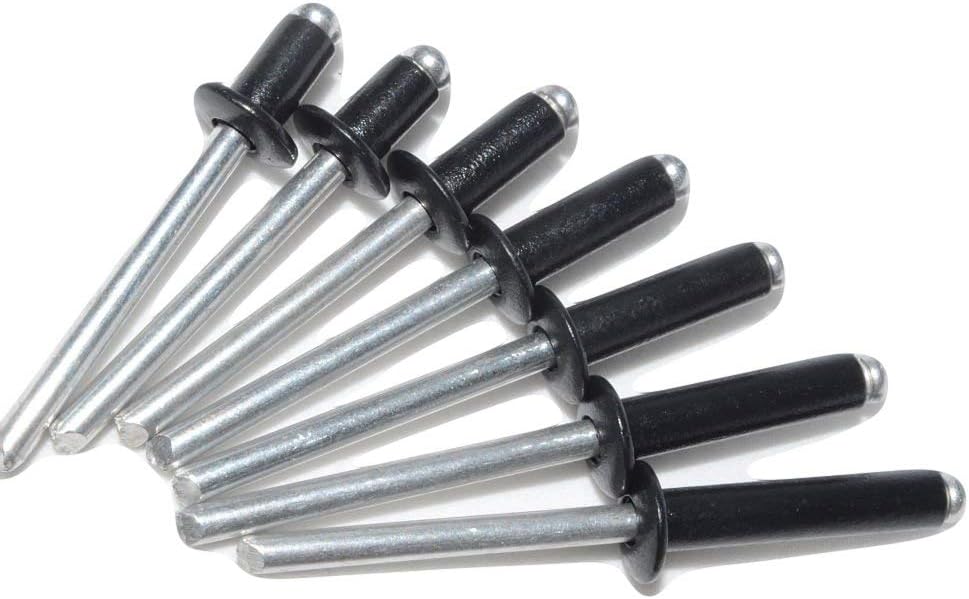 Amazon.com: 100 Black All Aluminum POP Rivet (6-16) 3/16" Dia x 1" Max ...