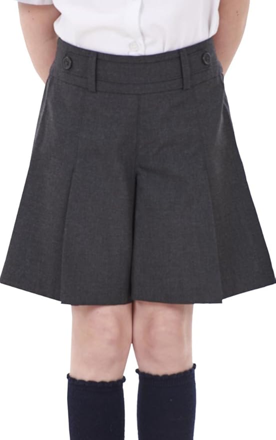 BHS Girls Shorts School Uniform Grey Pleats Charcoal Adjutasble Waist ...