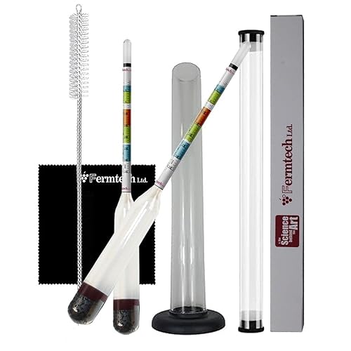 Fermtech Glass Triple Scale Hydrometer Kit – Test ABV, Brix, Gravity ...