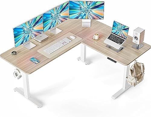 FEZIBO 63" L Shaped Standing Desk Height Adjustable, Electric Stand up ...