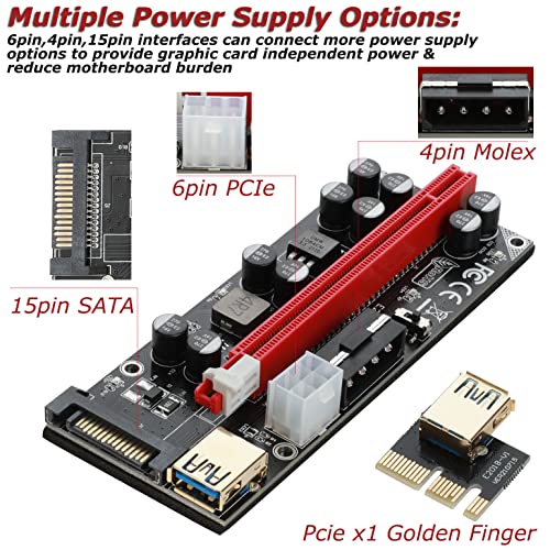Joylifeboard PCIe Riser GPU Riser Adapter Card, PCI-Express Risers 1x ...