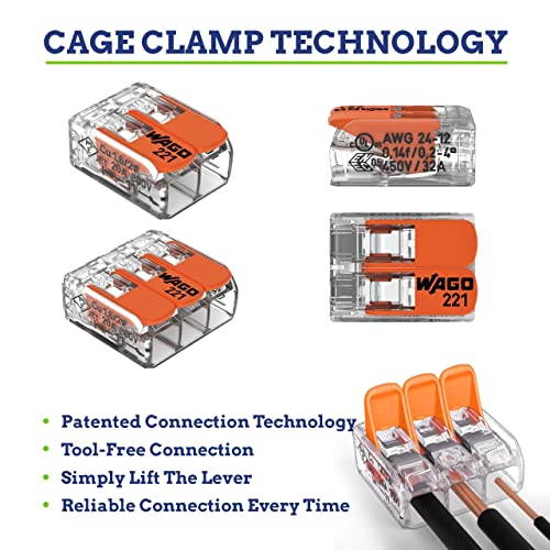 WAGO 221-2401 20pc Inline Splicing Wire Connectors Pack | 221 Series ...