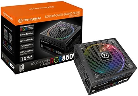 Thermaltake Toughpower Grand RGB 850W 80+ Platinum Smart Zero RGB Fan, SLI/CrossFire Ready ...