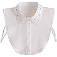 YAKEFJ Lady Half-Shirt Blouse Detachable Lace chiffon Fake Collars ...