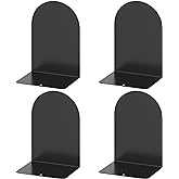 Amazon.com: ALOTCHE Bookends 4 Pairs, Metal Round Book Ends, Bookends ...