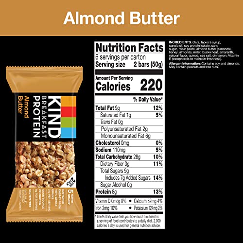 KIND Breakfast, Healthy Snack Bar, Almond Butter, Gluten Free Breakfast ...