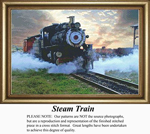 Steam Train, Vintage Counted Cross Stitch Pattern
