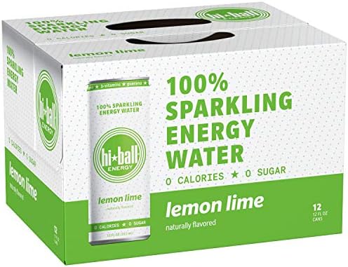 Hiball Energy Lemon Lime Sparkling Energy Water, Zero Sugar and Zero Calorie Energy Drink, 12 ...