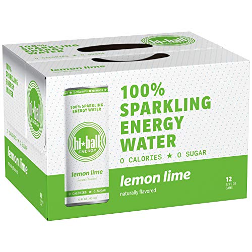 Hiball Energy Lemon Lime Sparkling Energy Water, Zero Sugar and Zero Calorie Energy Drink, 12 ...