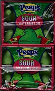 Amazon.com : Sour Watermelon Easter Peeps, 10 per package (4 Pack) by ...