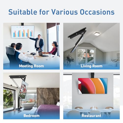 XINYAO Electric Ceiling TV Mount With Remote, Motorized Ceiling Mount ...