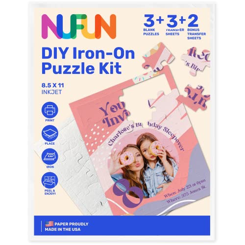 NuFun Activities DIY Transfer Puzzle Maker Kit - Blank White Puzzles to ...