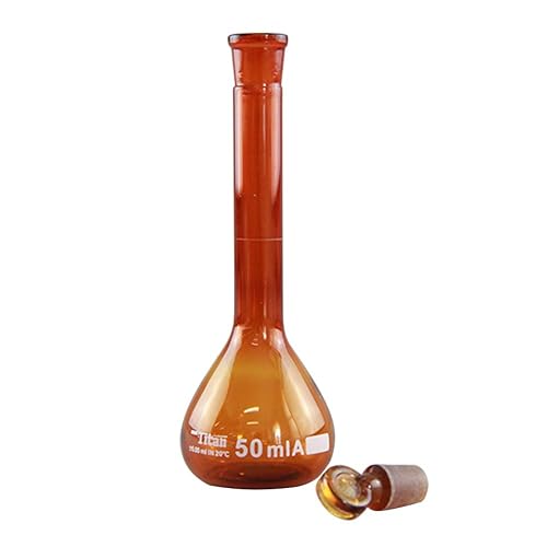 Volumetric Flasks 50ml Amber Glass Class A Flat Bottom Volumetric ...