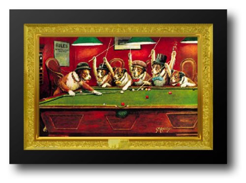 Dogs Playing Pool Original